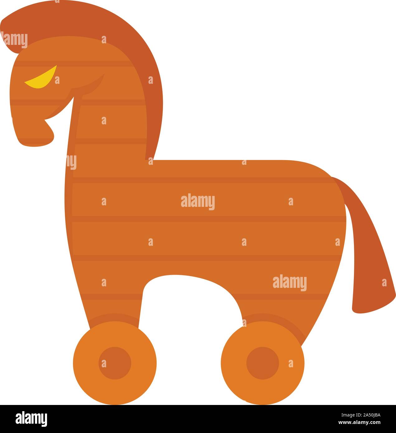 Computer trojan horse icon. Flat illustration of computer trojan horse ...