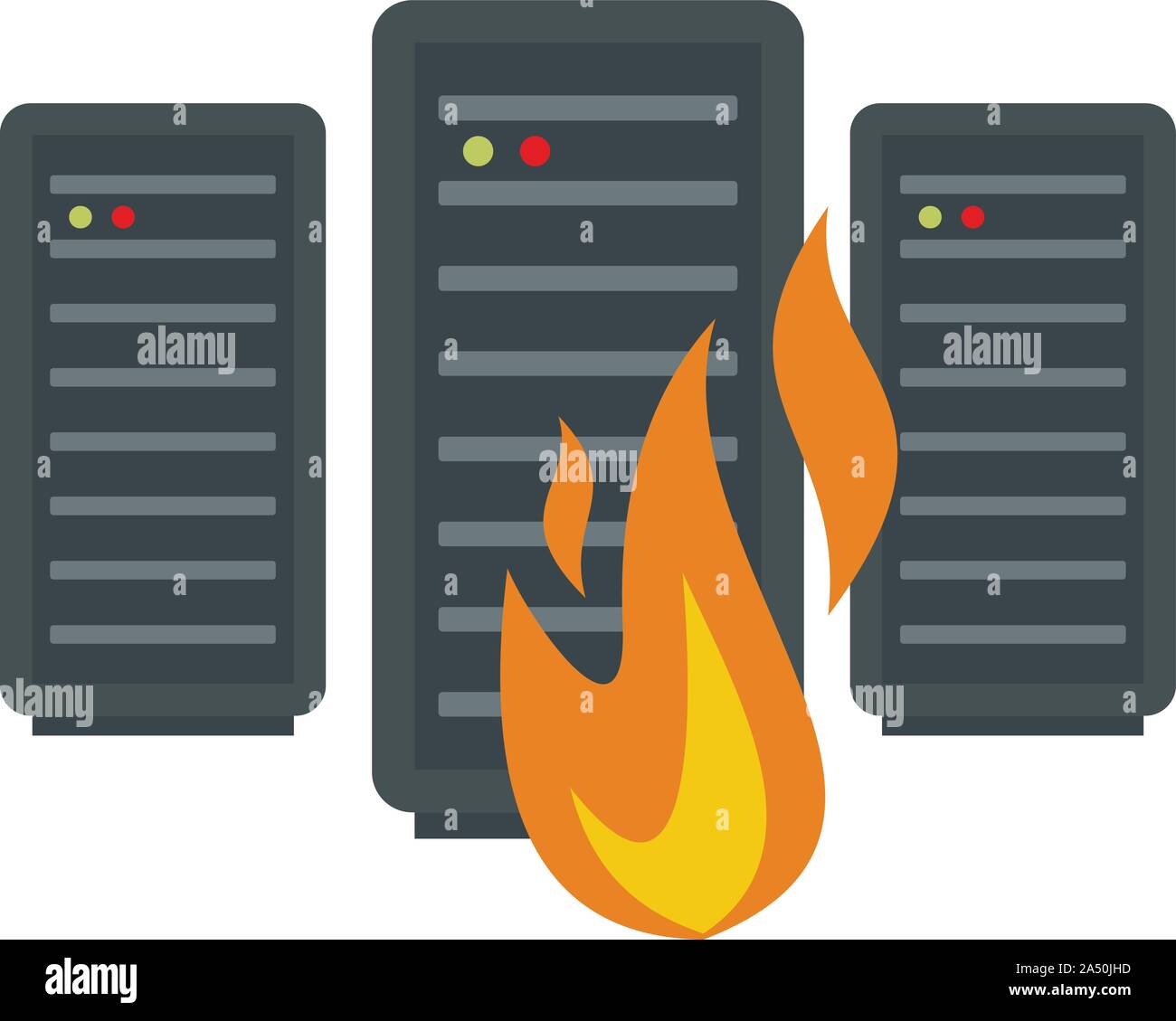Server firewall icon. Flat illustration of server firewall vector icon ...