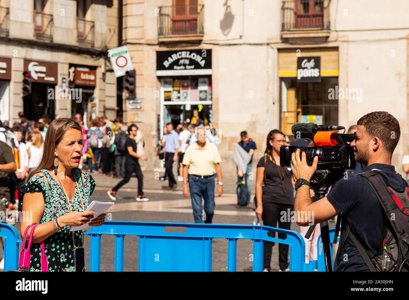 Barcelona, Catalunya,Spain,demonstration of the Catalan people against imprisoned pro ...