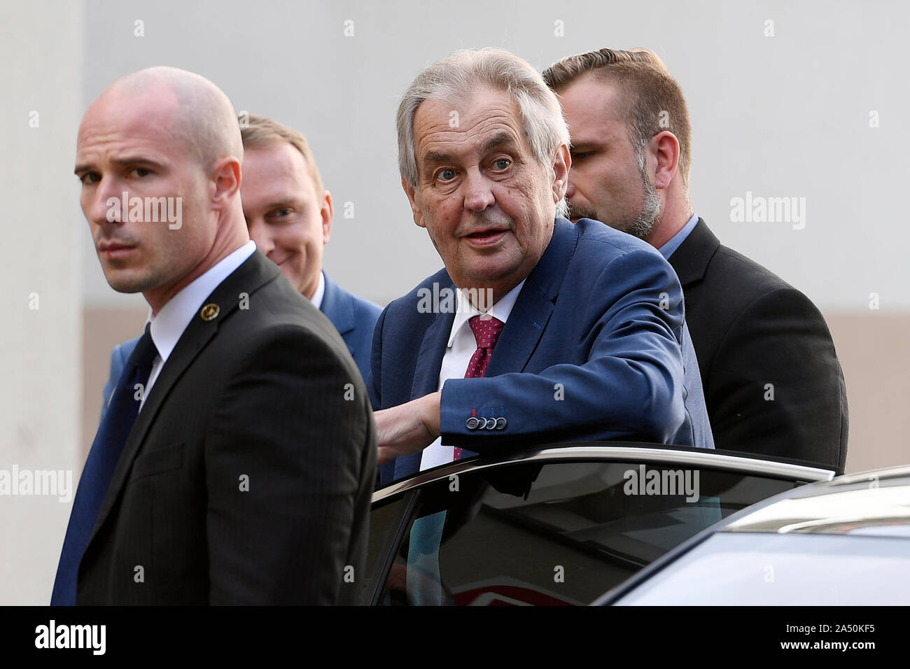 President Milos Zeman, accompanied by bodyguards, came today, on ...