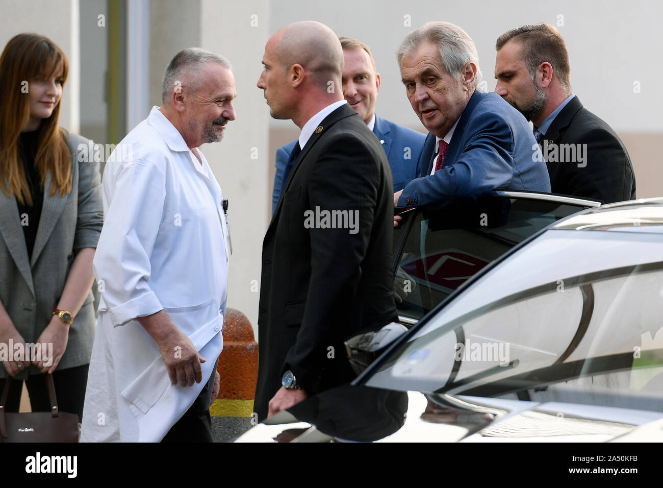 President Milos Zeman, accompanied by bodyguards, came today, on ...