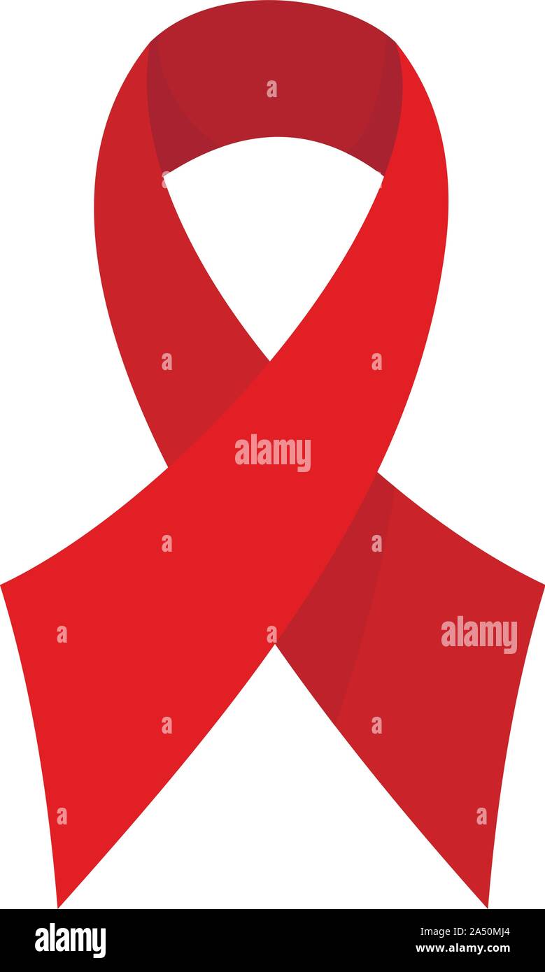 Red ribbon icon. Flat illustration of red ribbon vector icon for web ...
