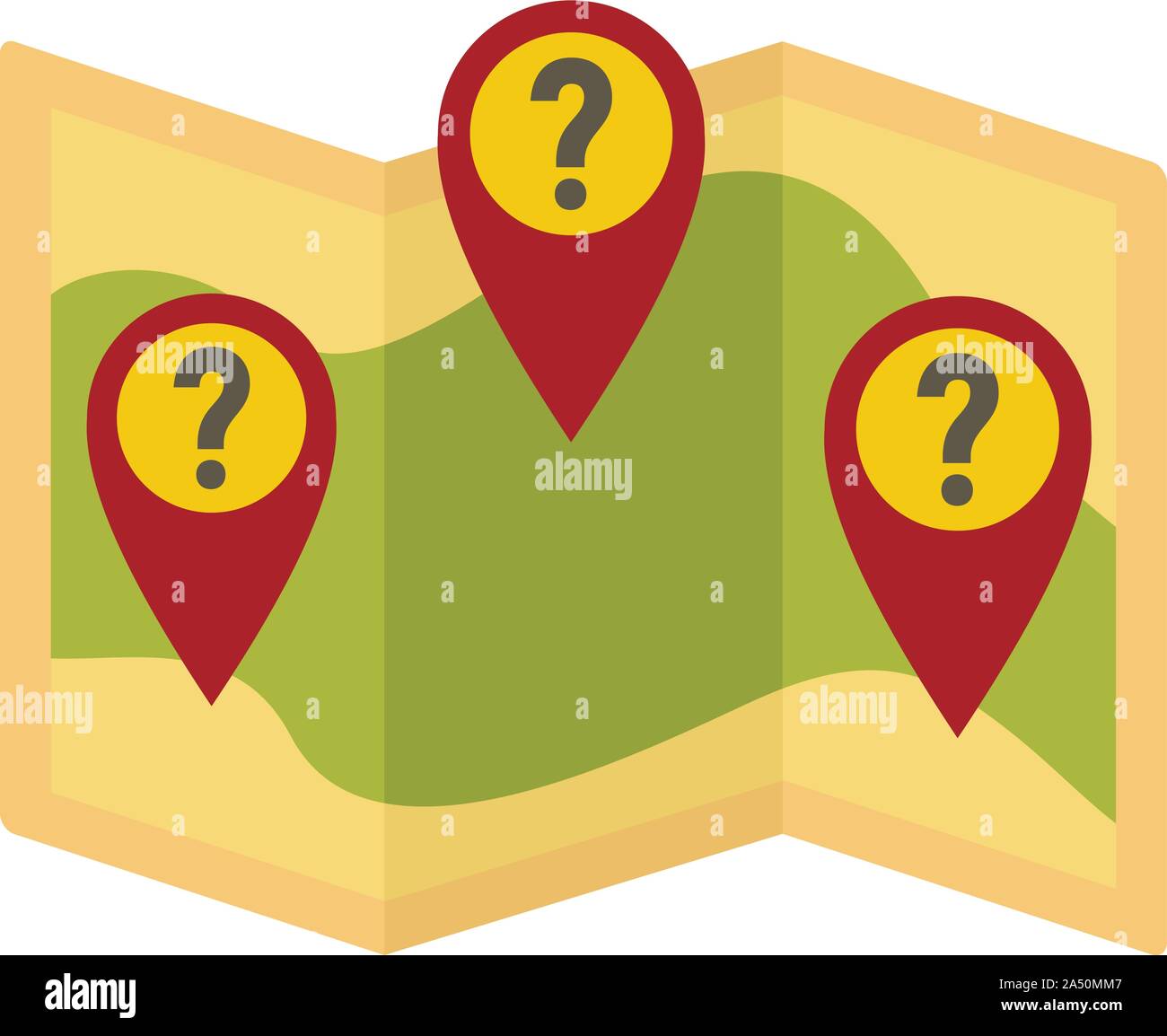 Question map disease icon. Flat illustration of question map disease ...