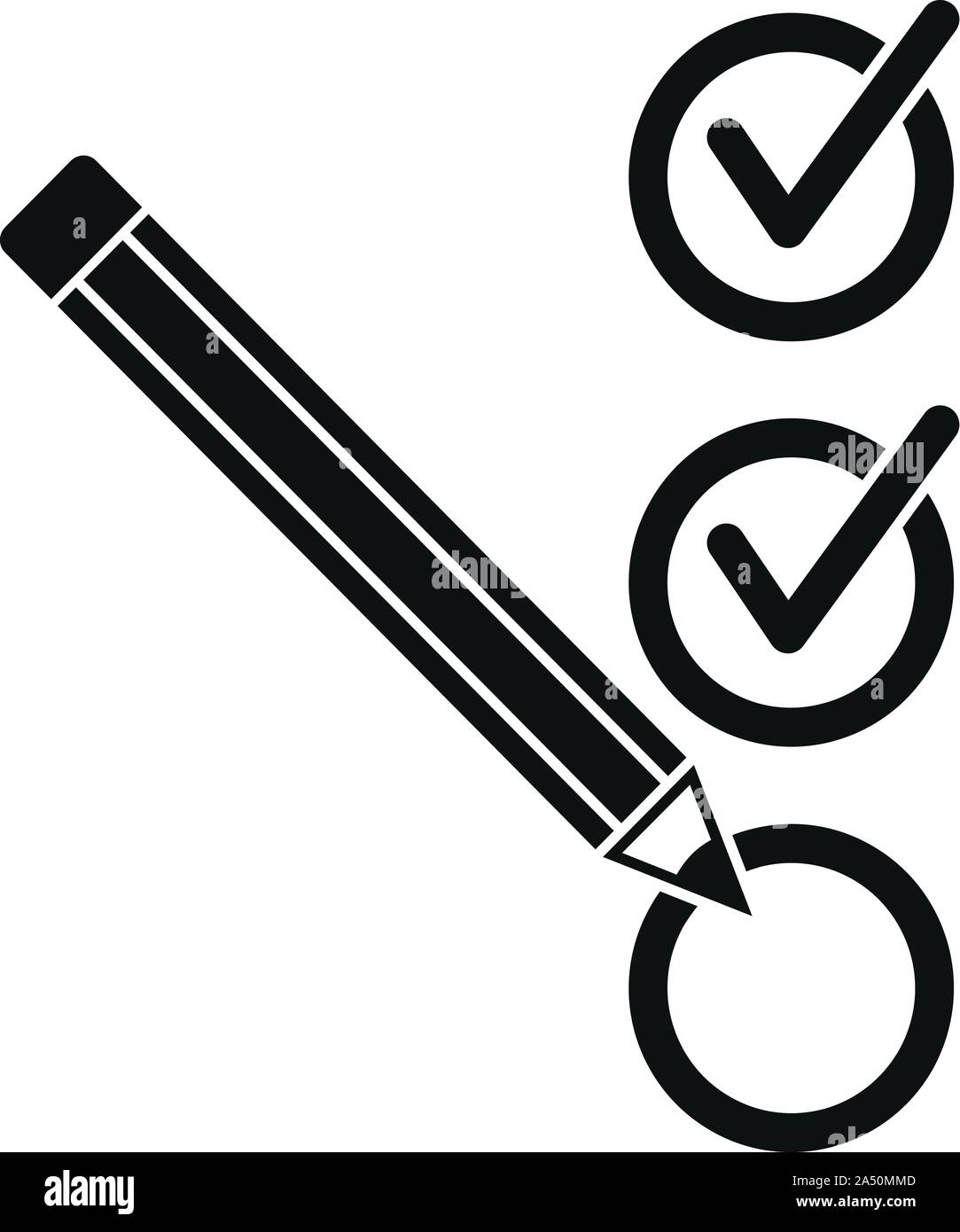 Pencil check mark icon. Simple illustration of pencil check mark vector ...