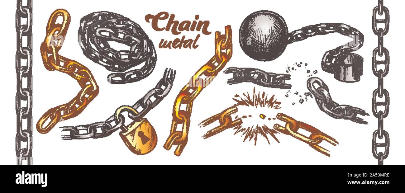 Iron Chain Collection Color Set Vector Stock Vector Image & Art - Alamy