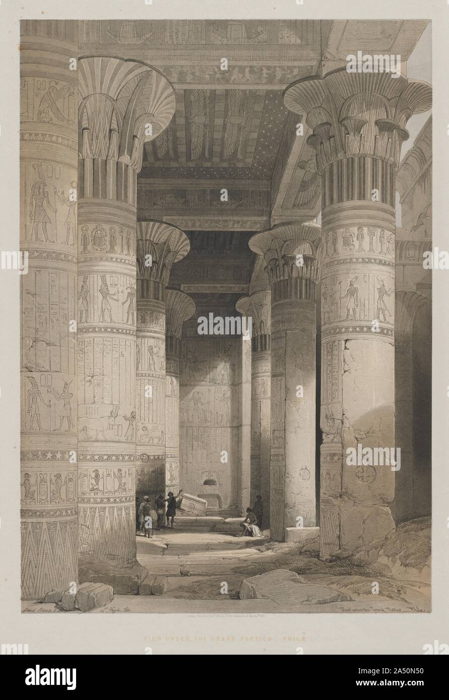 Egypt and Nubia, Volume I: View Under the Grand Portico of the Temple ...