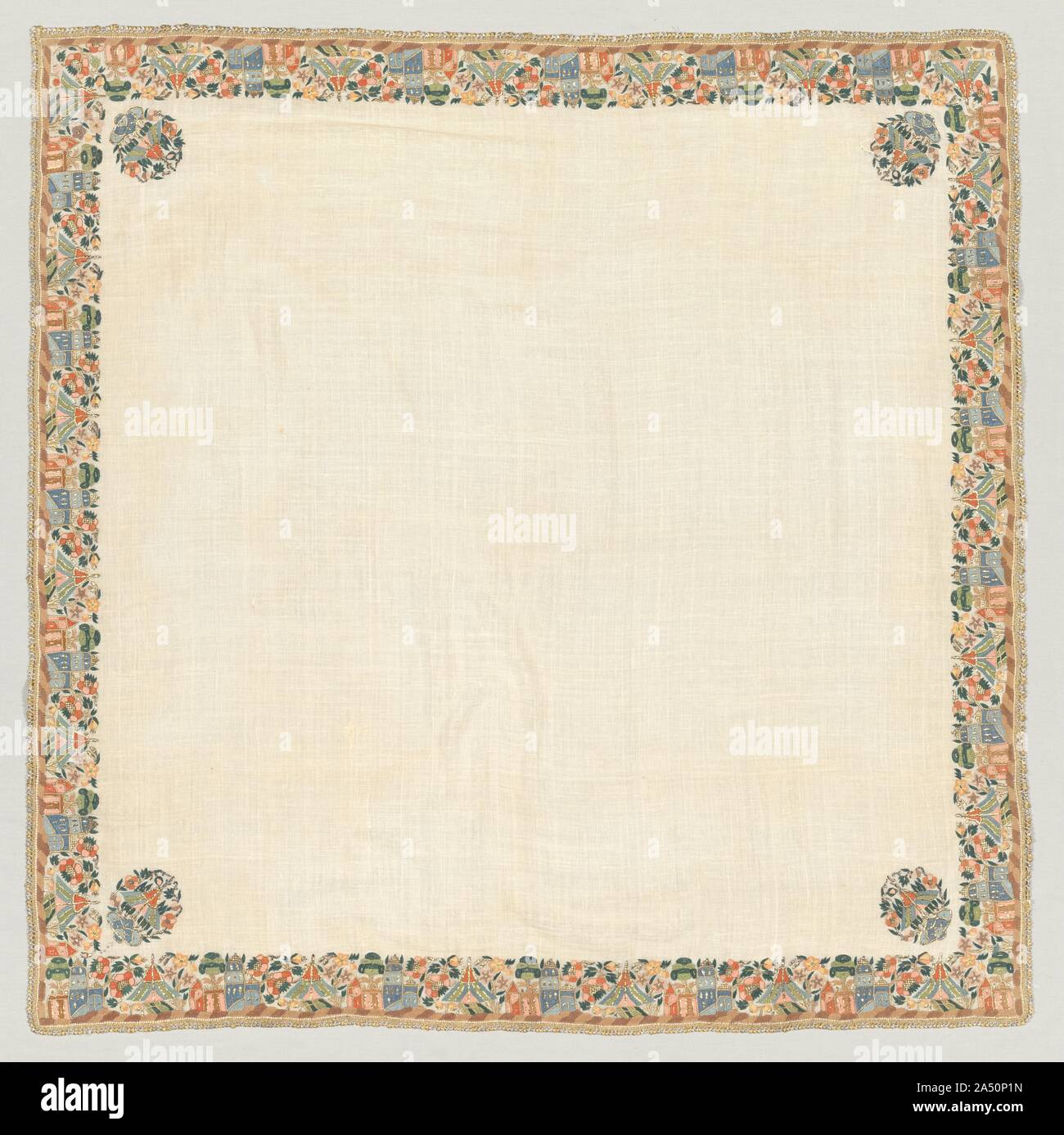 Embroidered head scarf, 1800s Stock Photo - Alamy