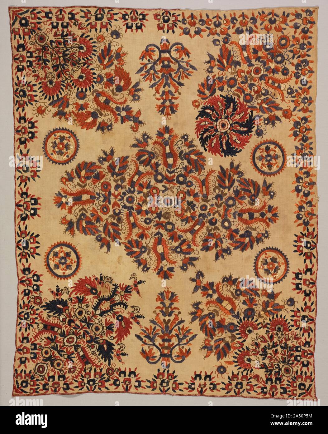 Embroidered Square, 1800s Stock Photo - Alamy