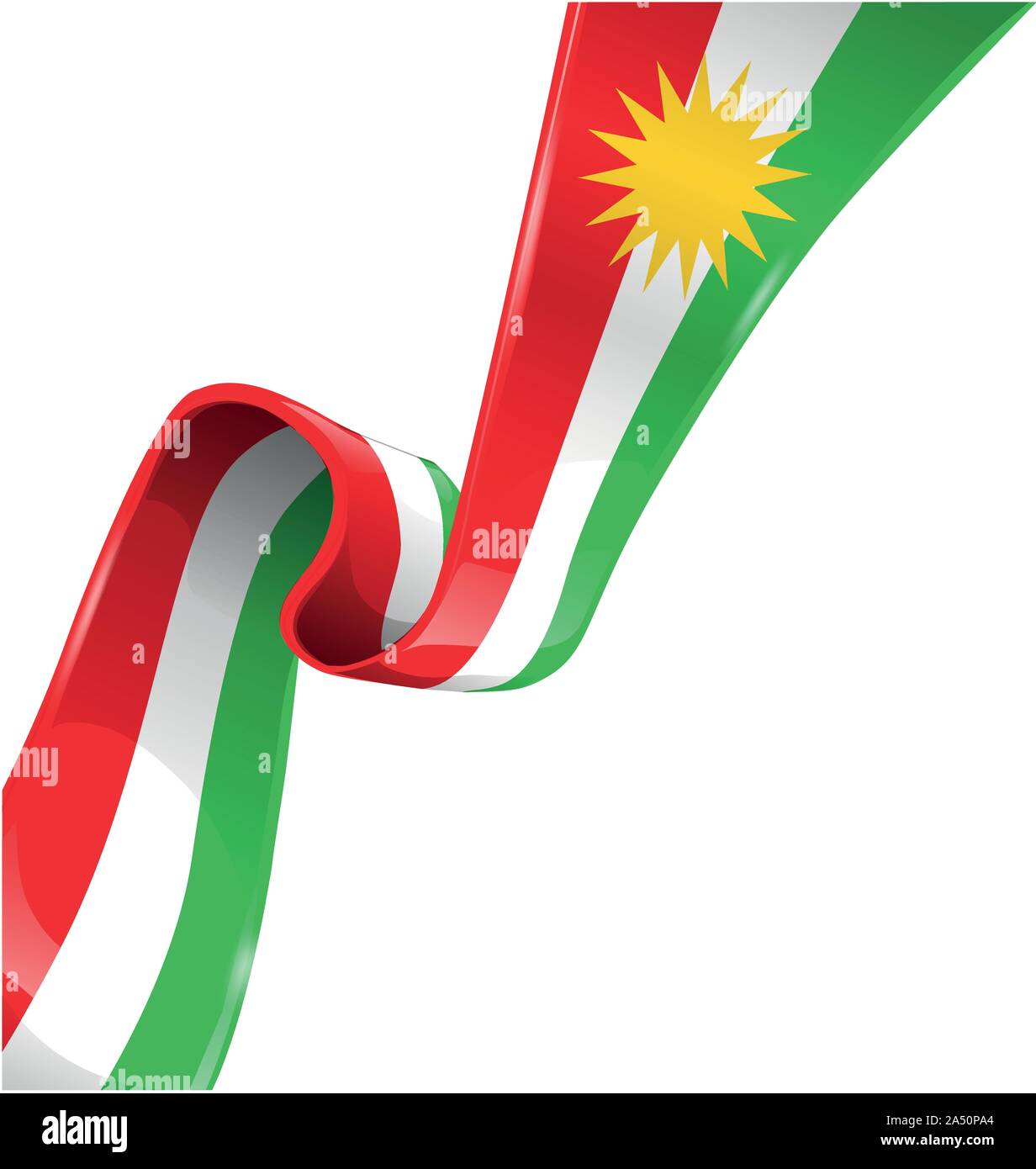 Kurdistan ribbon flag on white background Stock Vector Image & Art - Alamy