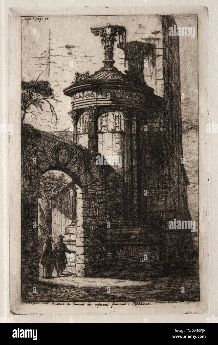 Entrance to the French Capuchin Convent at Athens, 1854 Stock Photo - Alamy