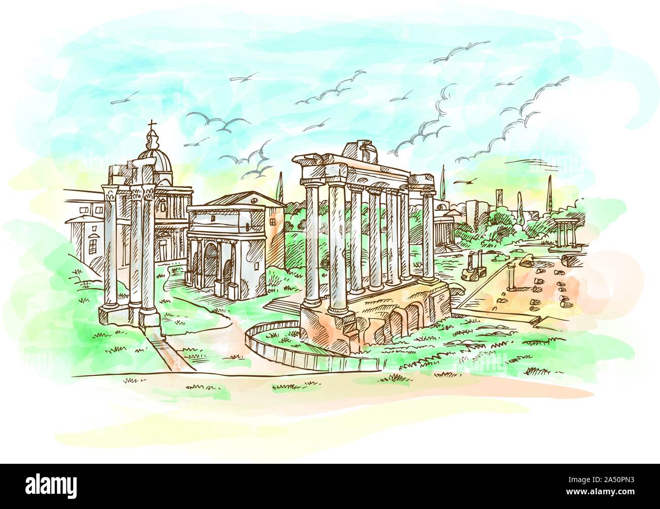 Roman ruins in ancient Cut Out Stock Images & Pictures - Alamy