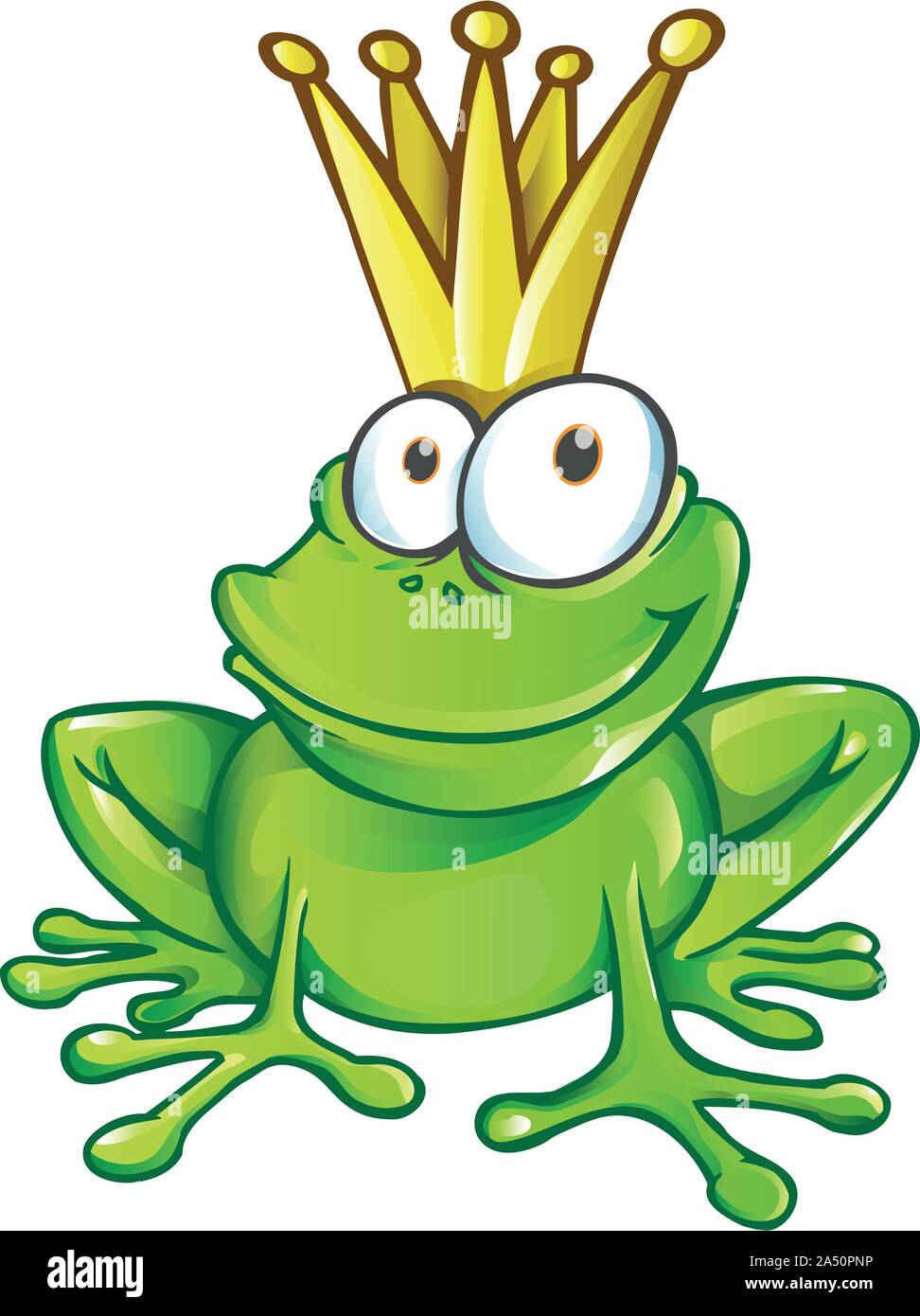 cute frog prince cartoon character mascot. illustration Stock Vector ...