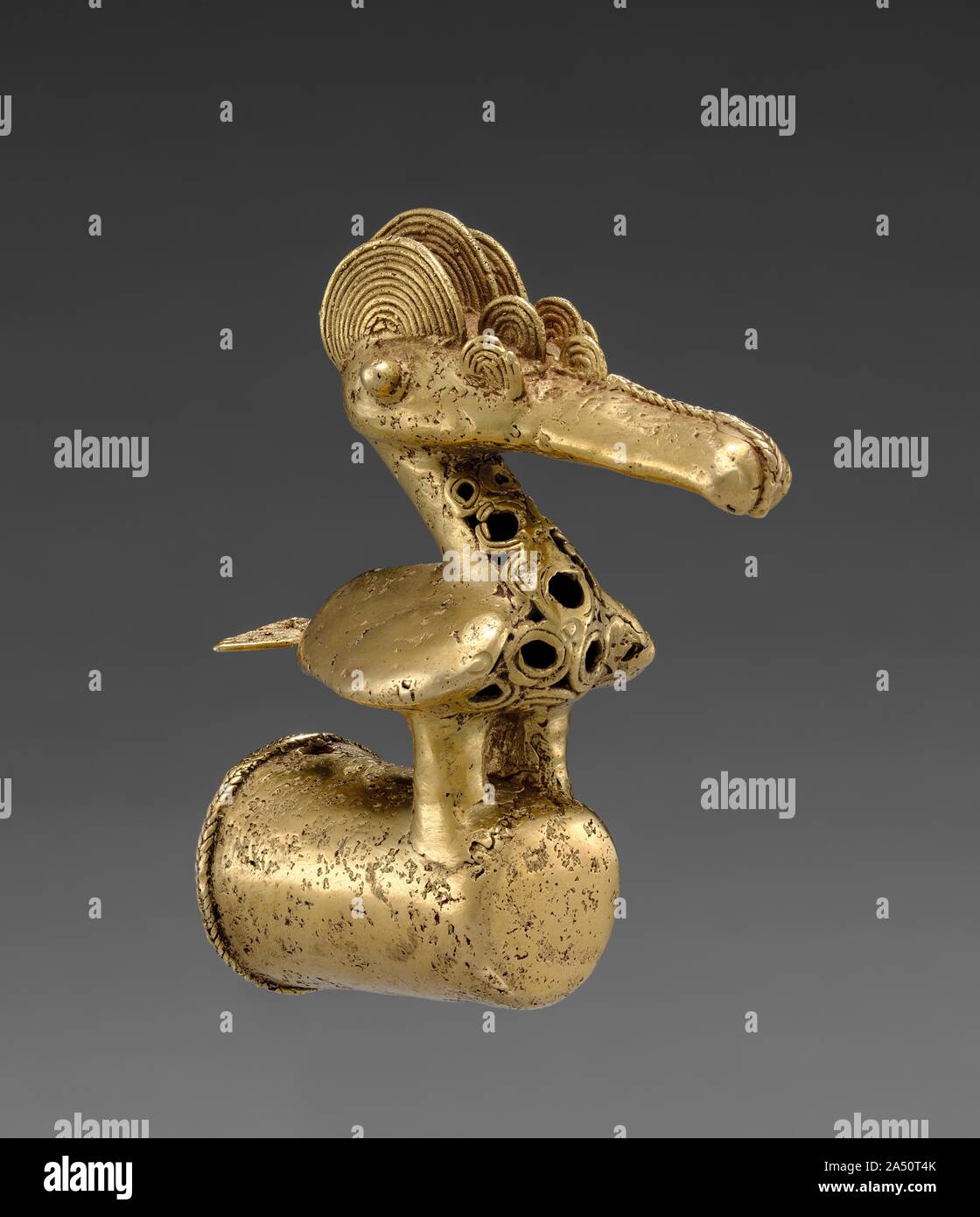 Finial with Long-Beaked Bird, 400-1000. Unique to Colombia's Sinú ...
