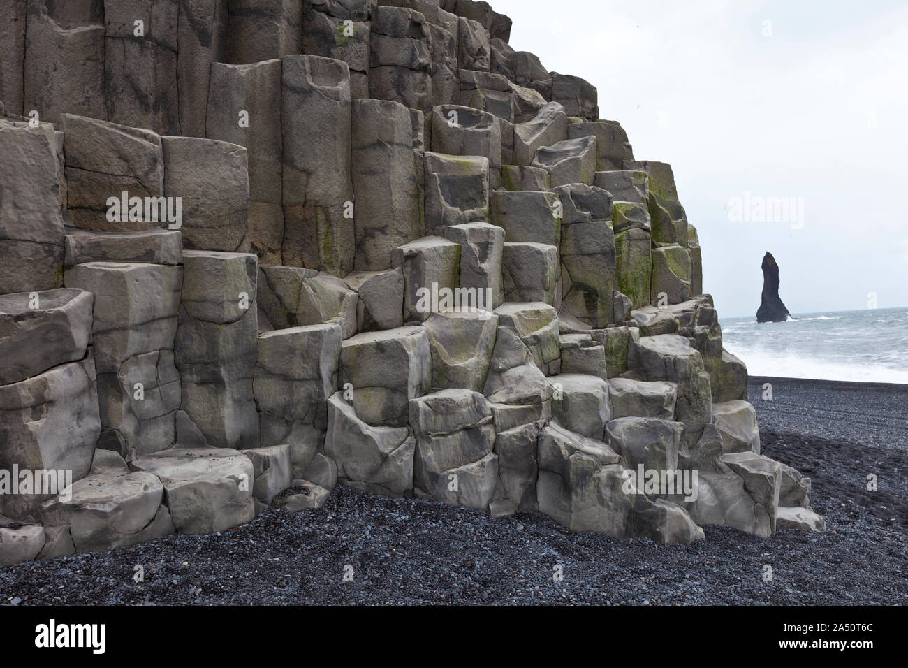 Columnar basalt, Reynisdrangar, Vik, Southern Iceland, Iceland, Europe ...