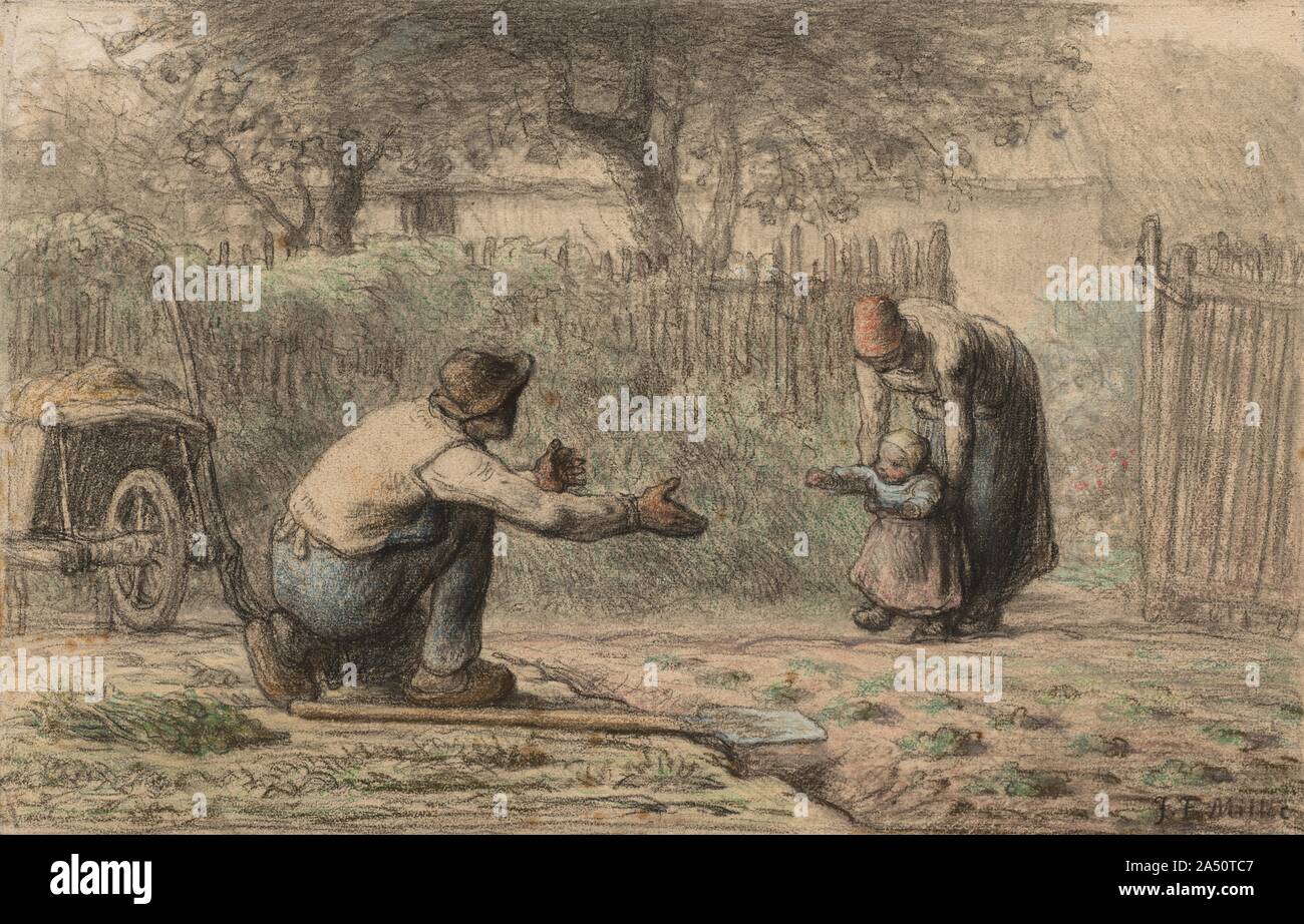 First Steps, c. 1858-1866. In the 1860s Millet developed the practice ...