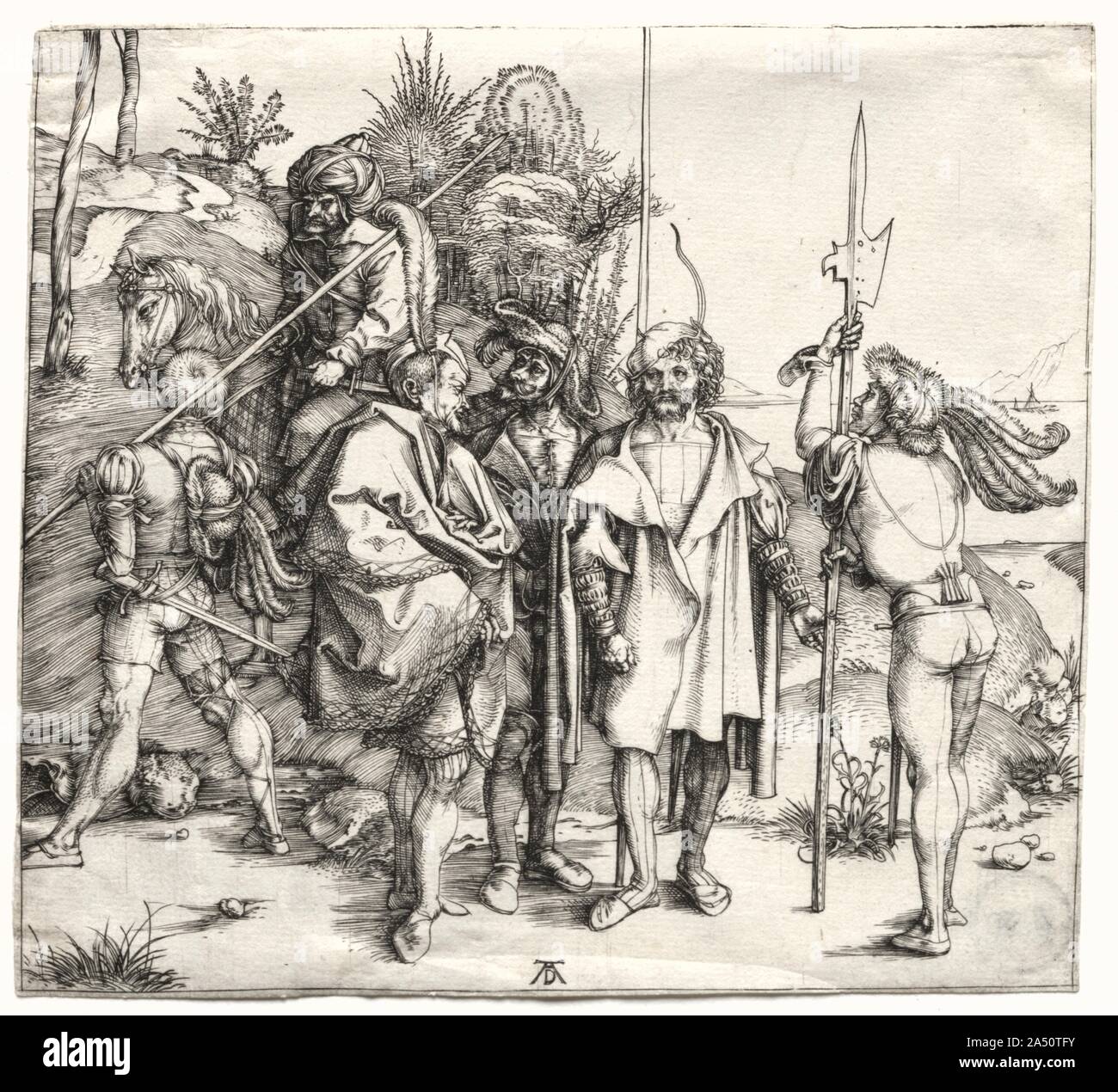 Five Soldiers and a Turk on Horseback, probably 1496 Stock Photo - Alamy