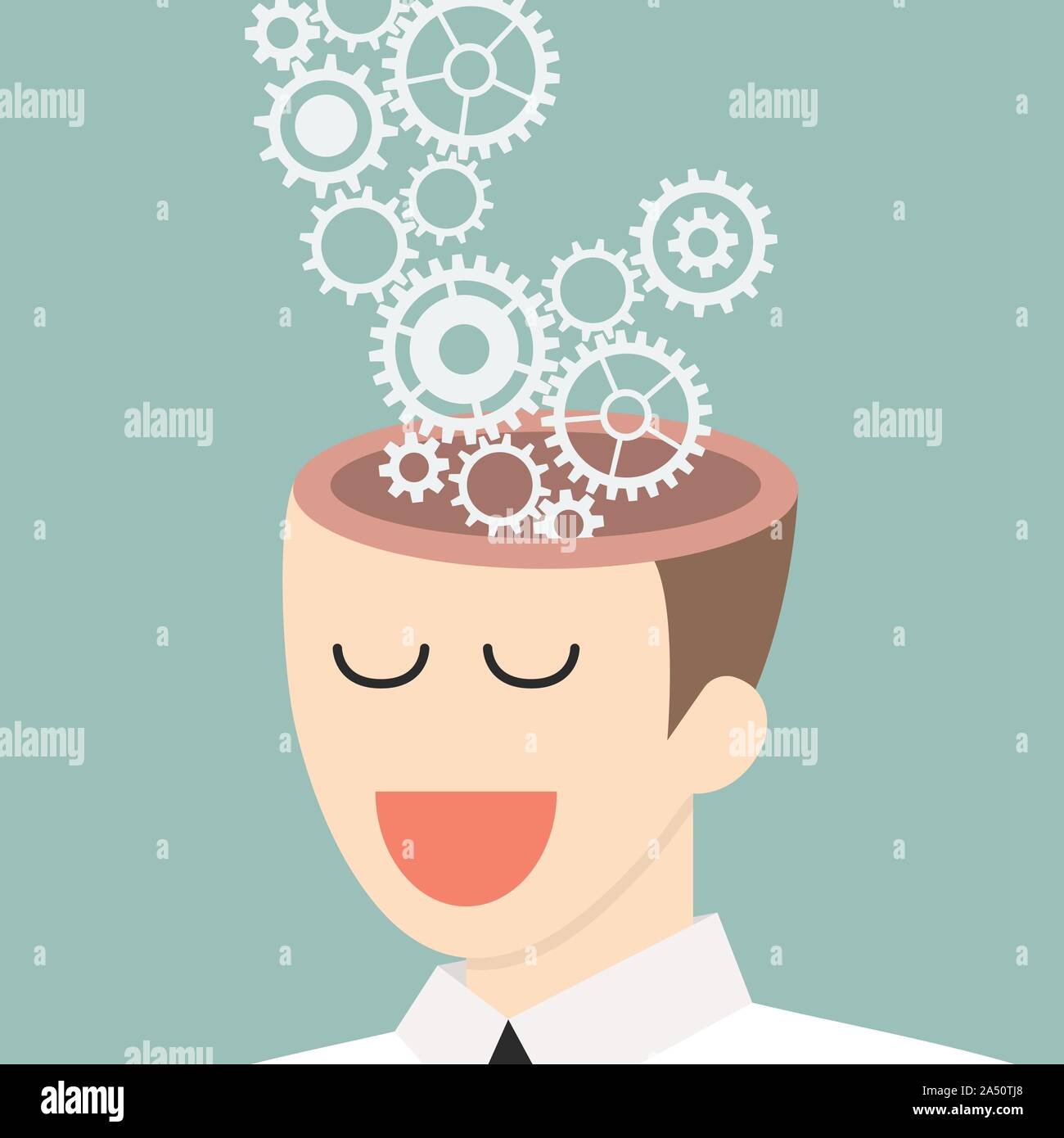 Mechanic gears in human head. Business thinking Stock Vector Image ...