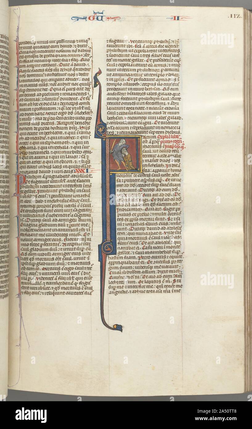 Fol. 112r, Kings II, historiated initial F, the beheading of the ...