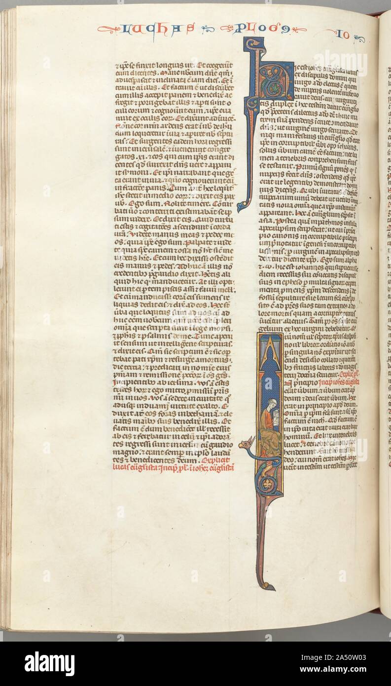 Fol. 425v, John, historiated initial I, John seated writing, c. 1275 ...