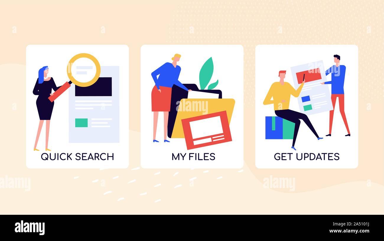 Quick documents search vector colorful banner template Stock Vector ...