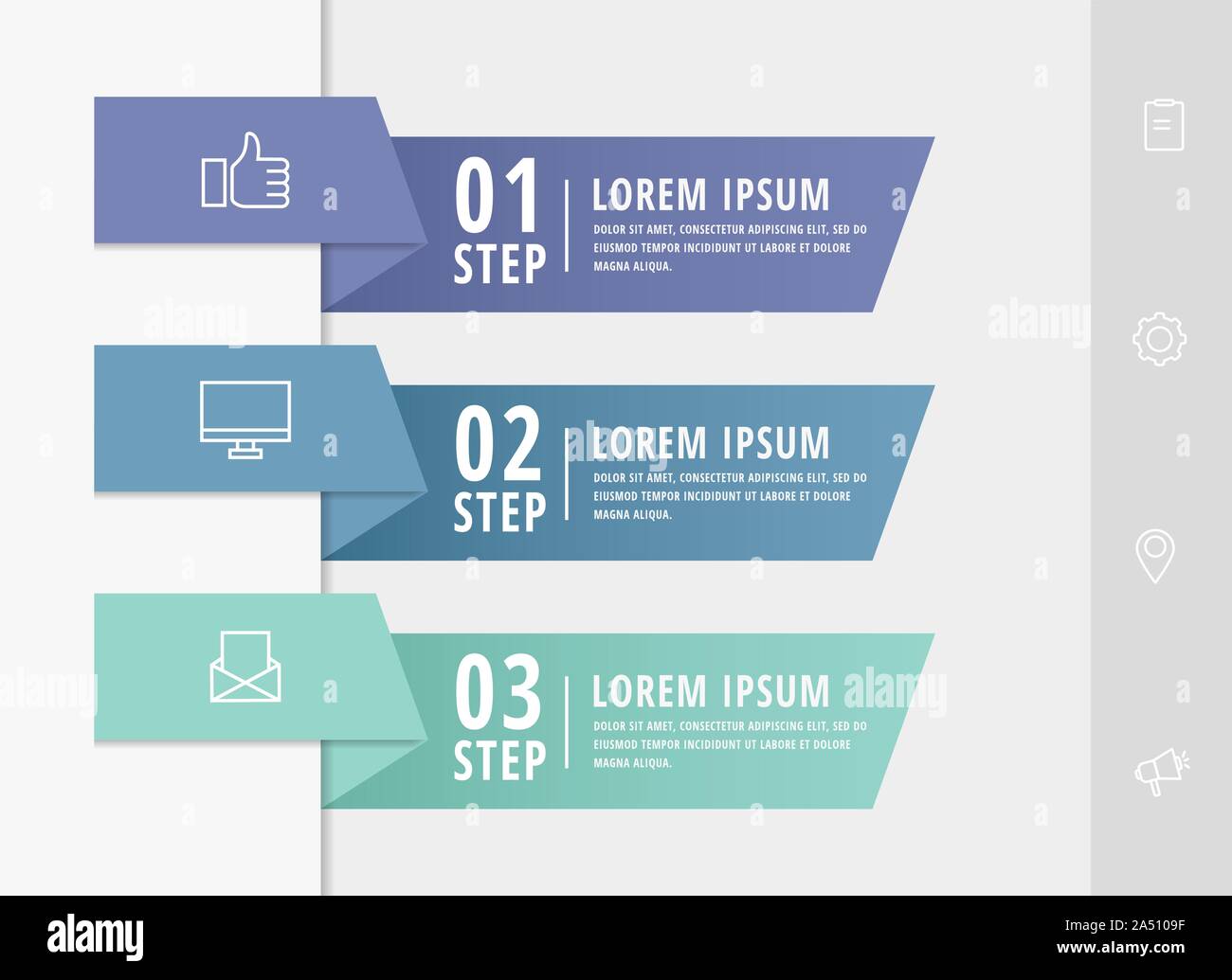 Vector infographic flat template arrows for three diagrams, graph, presentation. Business ...