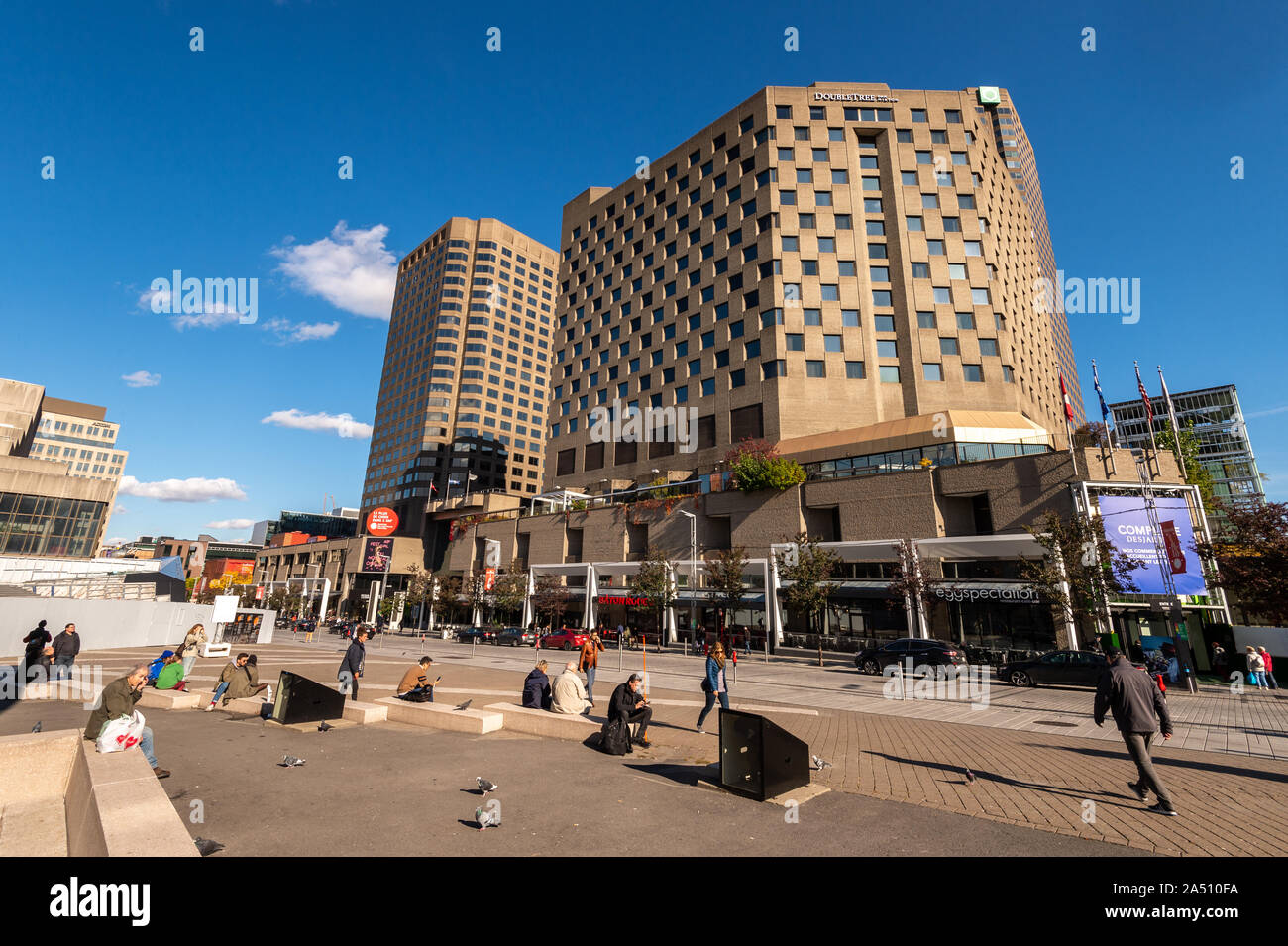 Montreal, CA - 15 October 2019: Wide angle view of the Complexe ...