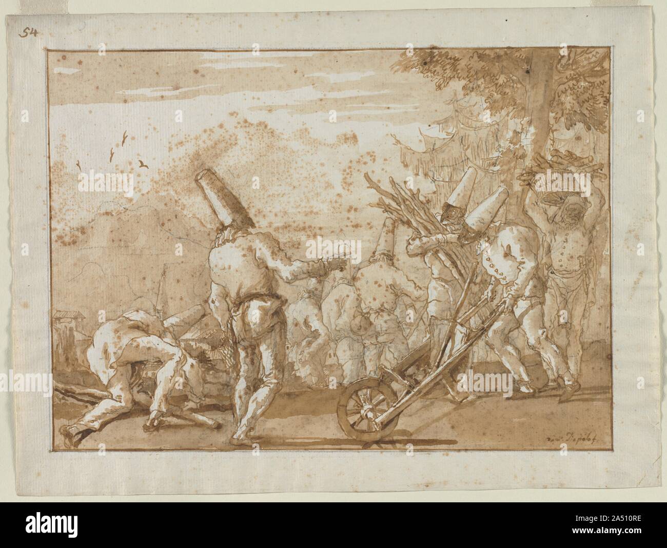 Gathering Wood, late 1790s Stock Photo - Alamy