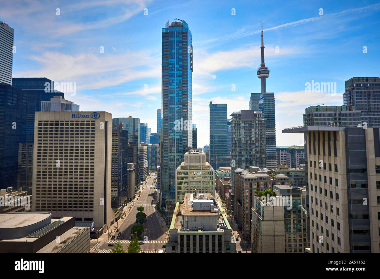 Beautiful Sunny Day over The Downtown Urban Center of Toronto Ontario ...