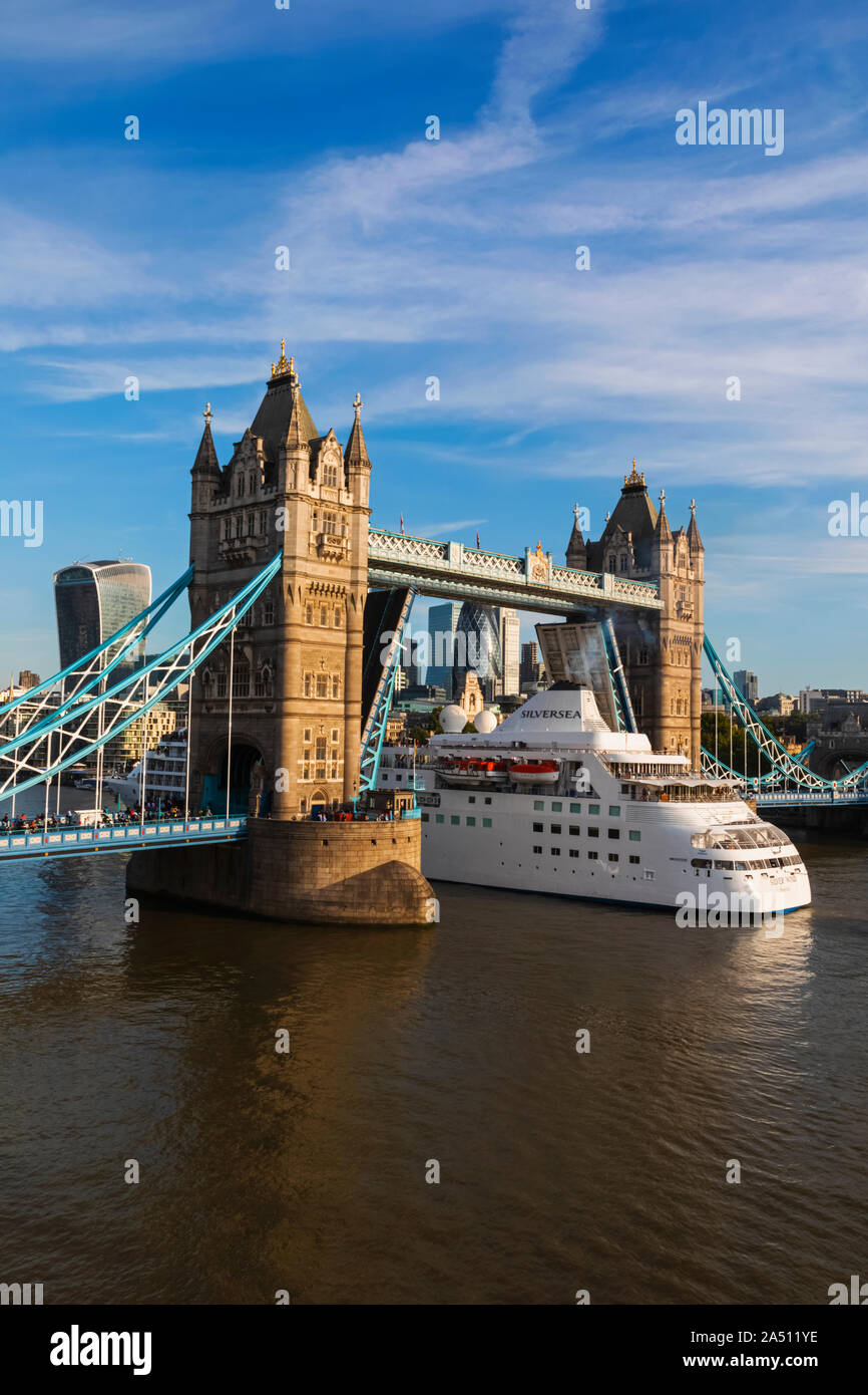 England, London, Silversea Cruises Luxury Ship Silver Wind Passing ...