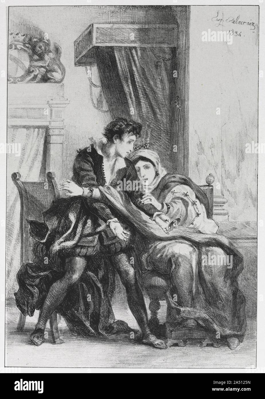 Hamlet: Hamlet and the Queen, 1834 Stock Photo - Alamy