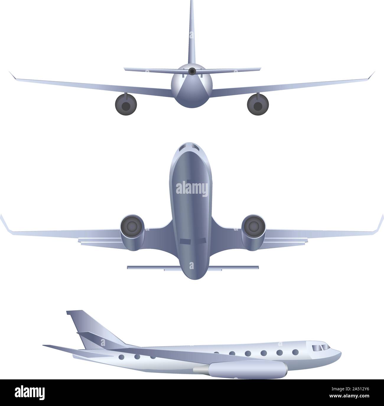 Abstract big passenger plane in three views Stock Vector Image & Art ...