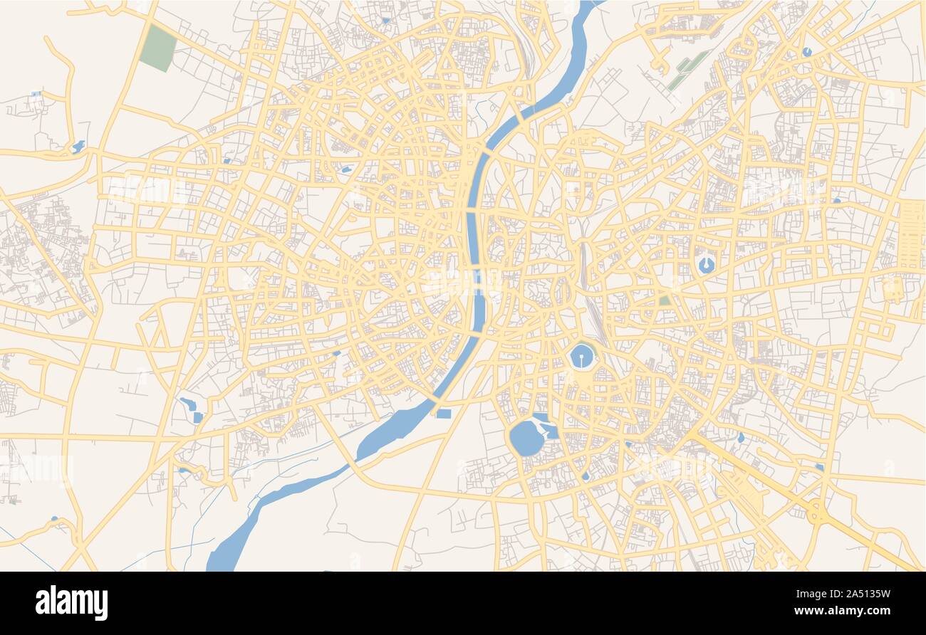 Printable street map of Ahmedabad, State Gujarat, India. Map template ...