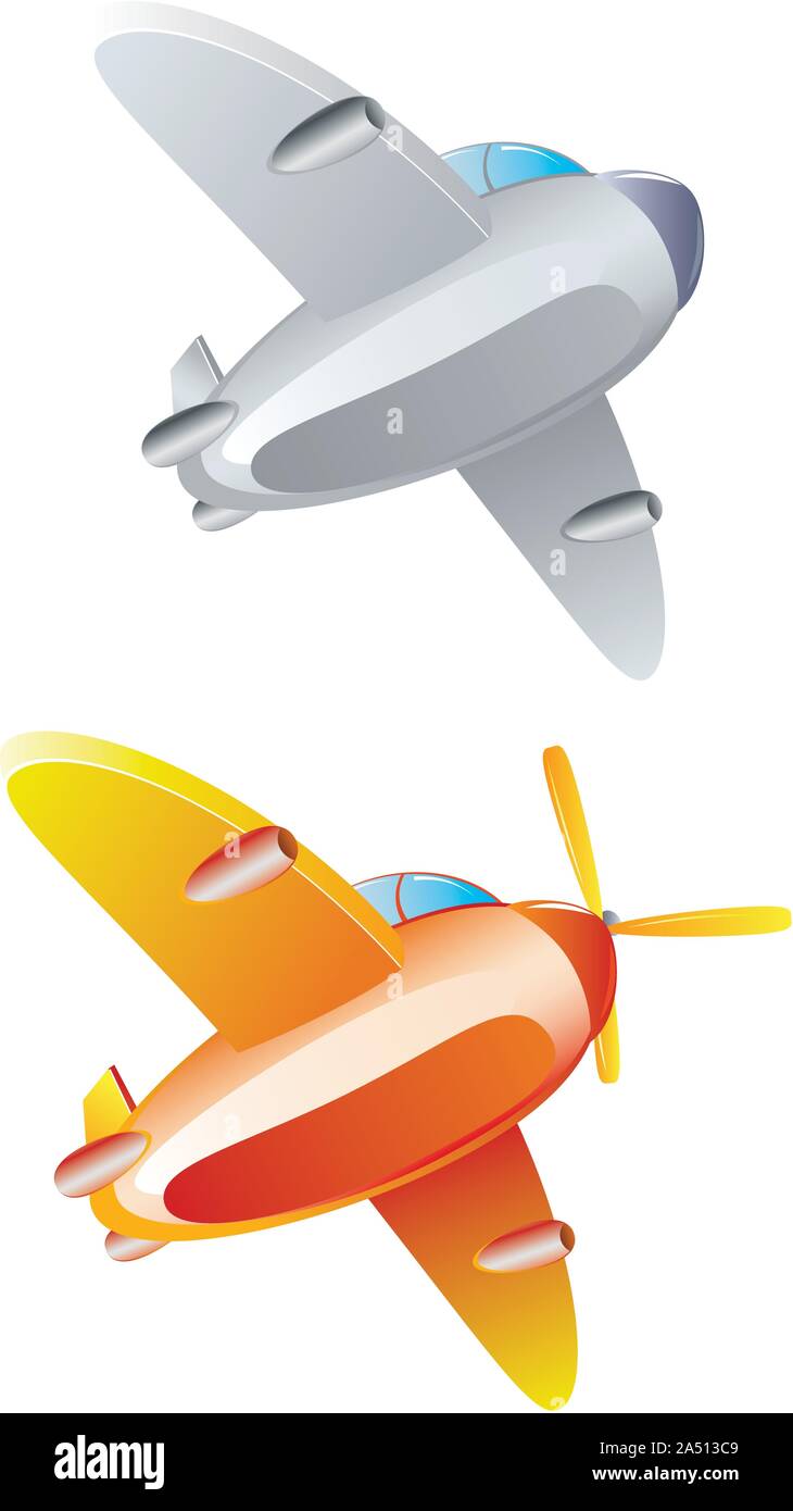 Colorful cartoon airplane illustration on white background Stock Vector ...