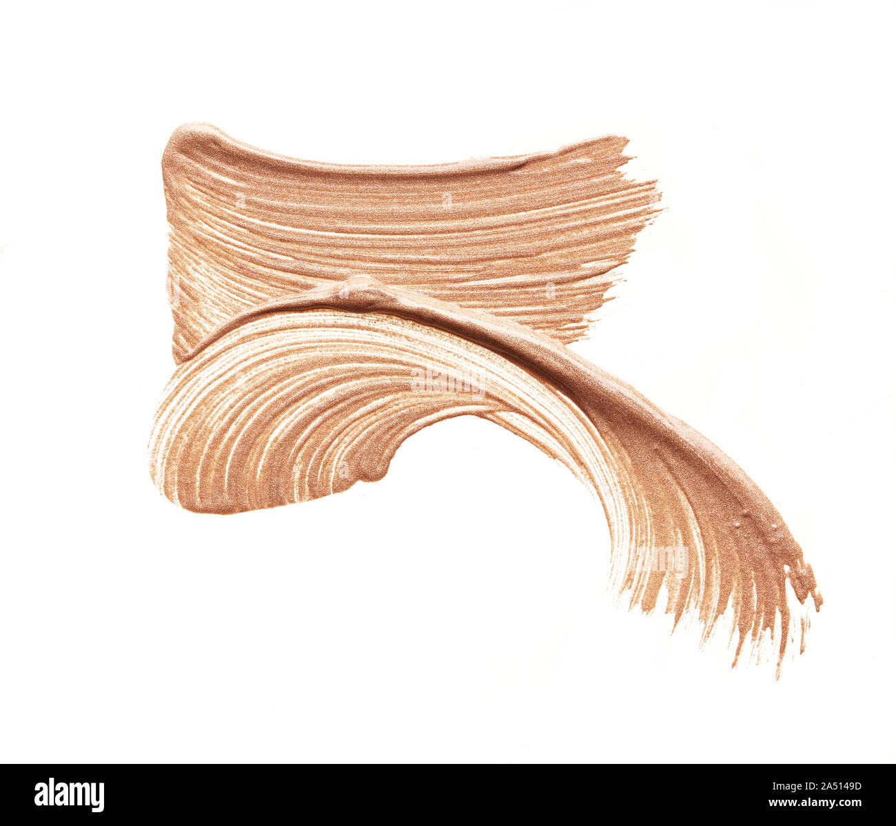 Soft gold texture and strokes of face highlighter or acrylic paint ...