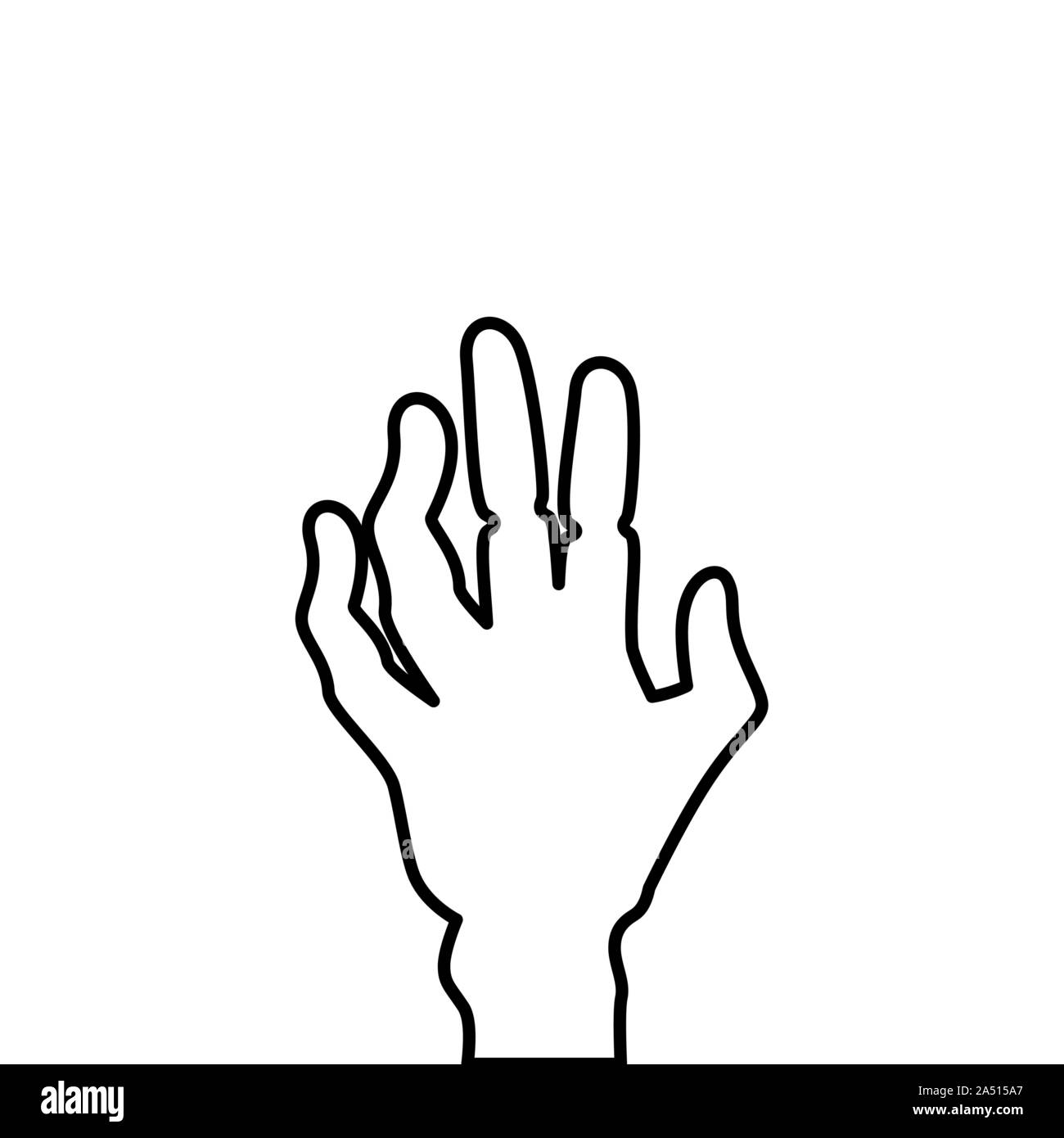 Hand evil zombie line Black and White Stock Photos & Images - Alamy