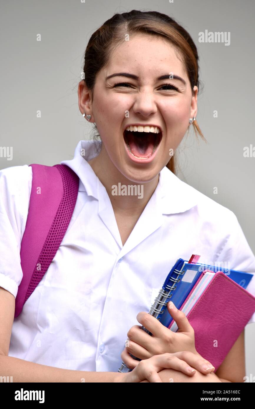 Female Student Shouting Wearing Uniform Stock Photo - Alamy