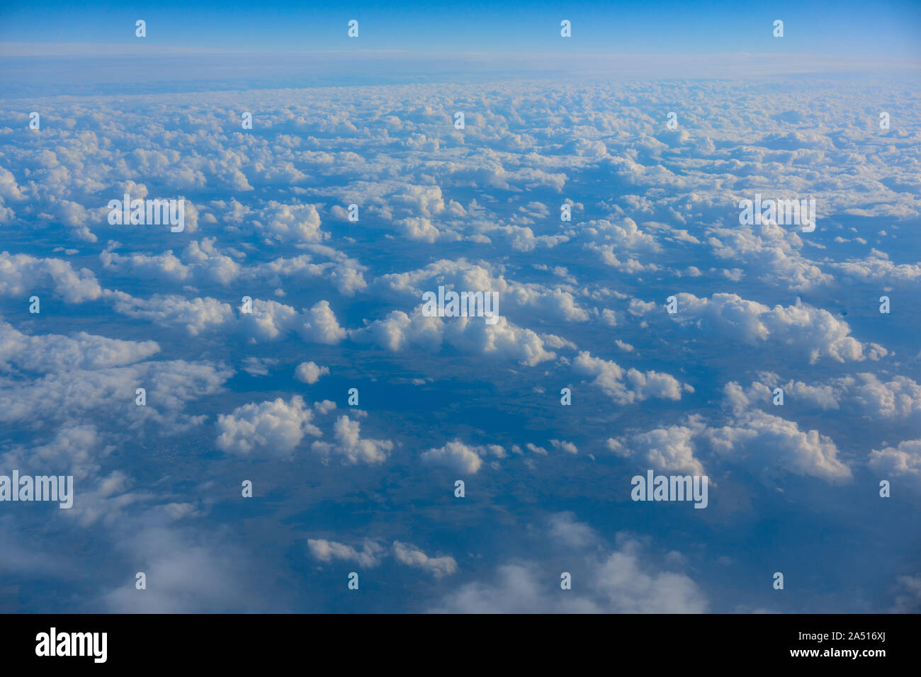 Sky and clouds from above the ground viewed from an airplane Stock ...