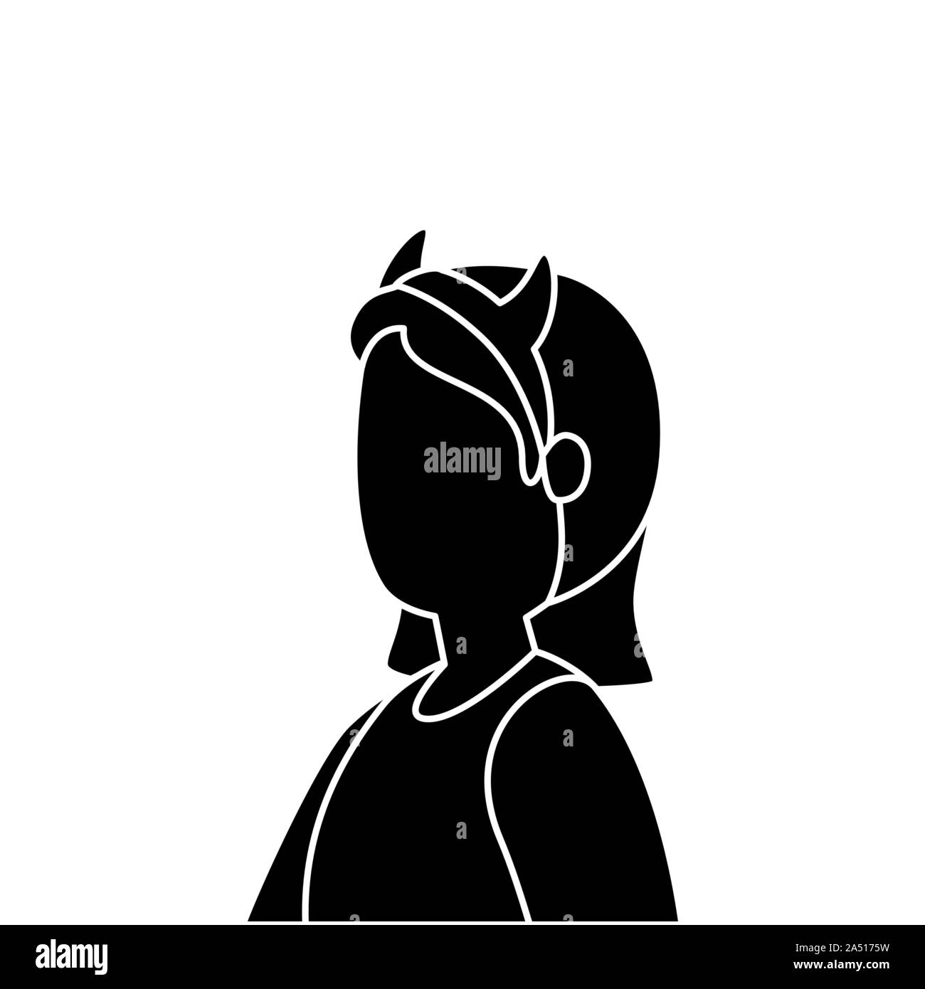 Devil horns woman Stock Vector Images - Alamy