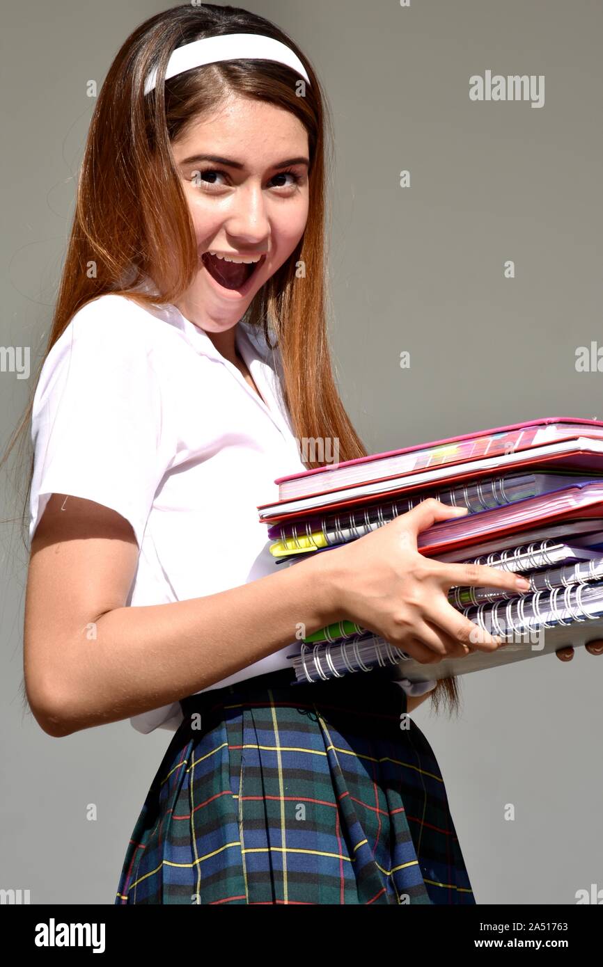 Intelligent Girl Student Wearing School Uniform Stock Photo - Alamy