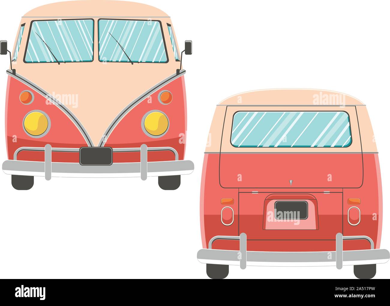 Illustration of retro traveling van design on white background Stock ...
