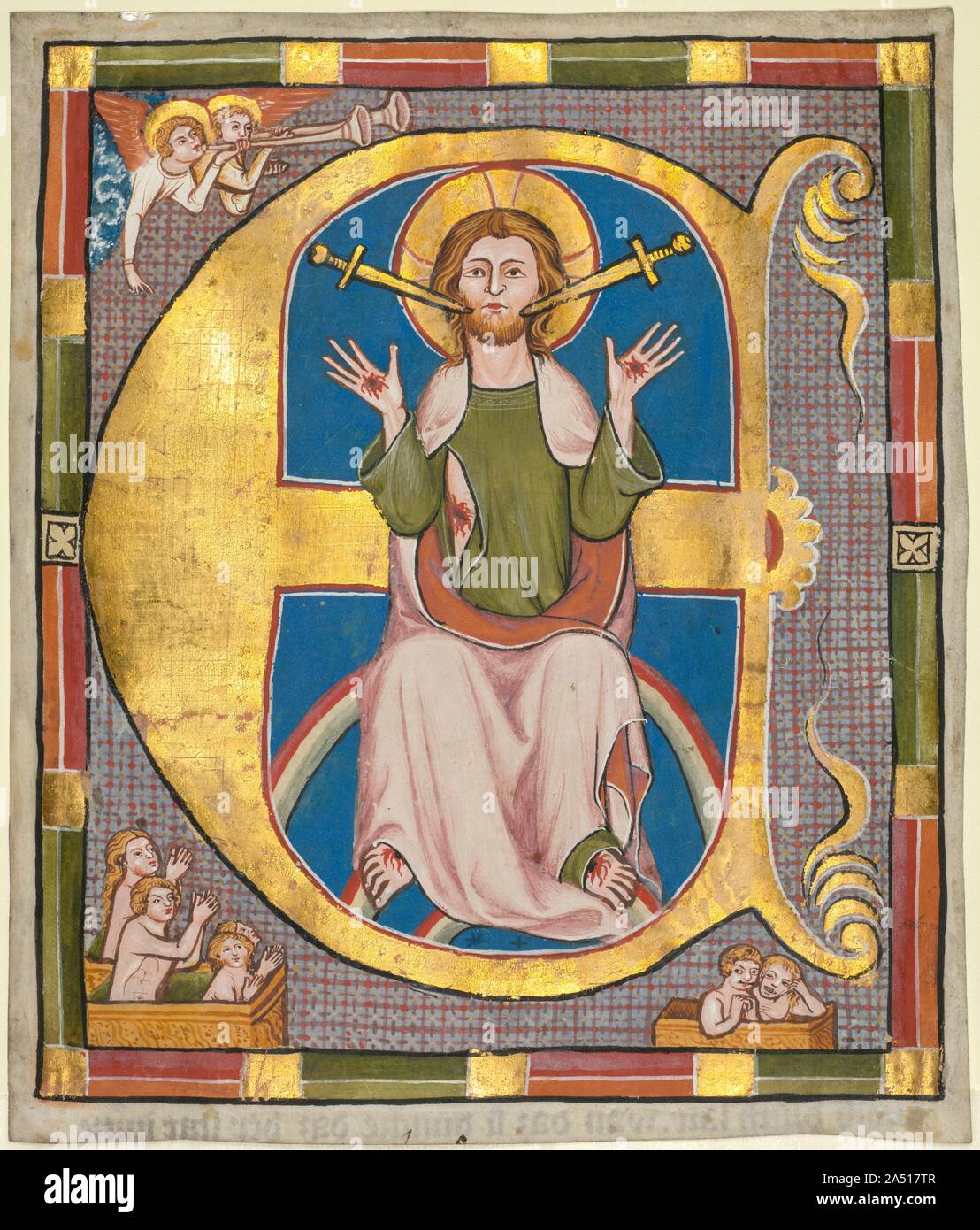 Initial E from a Municipal Law Book: The Last Judgment, c. 1330. This ...