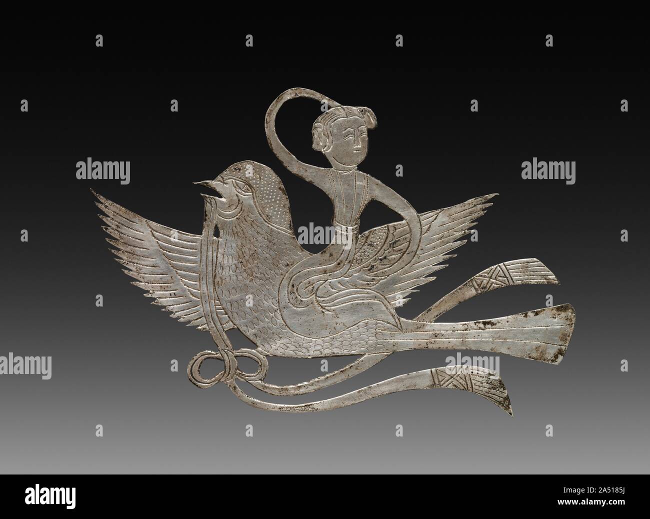 Inlay for a Mirror or Box: Lady on a Bird, c. 900-1000. The ping-to ...