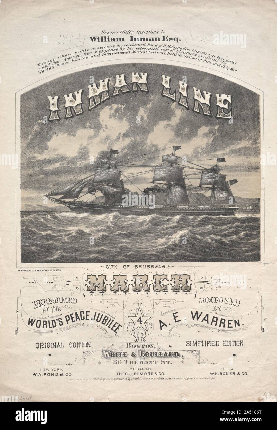 Inman Line March, 1872 Stock Photo - Alamy