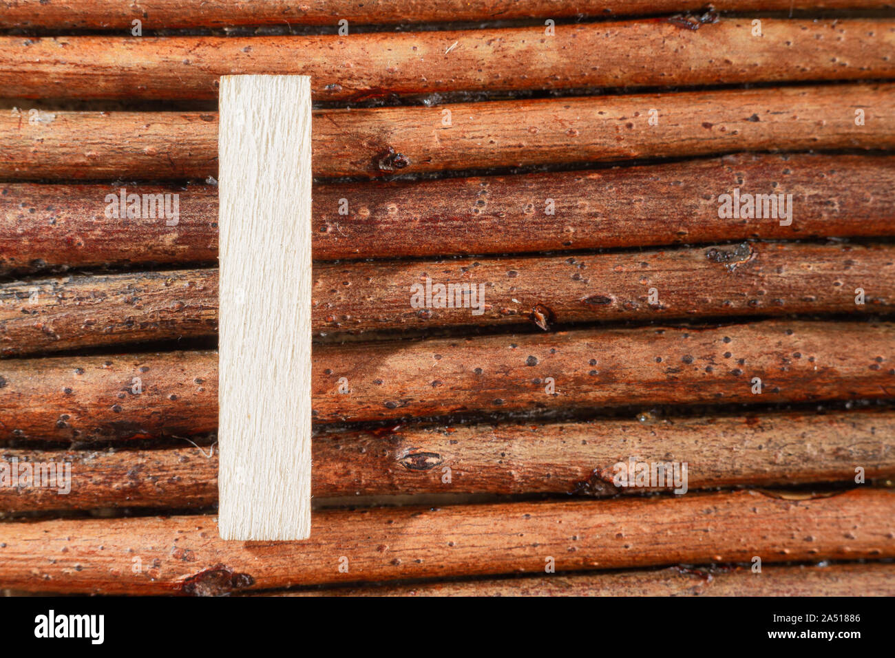 Letter I of wood-made alphabet, top view and space for text Stock Photo ...