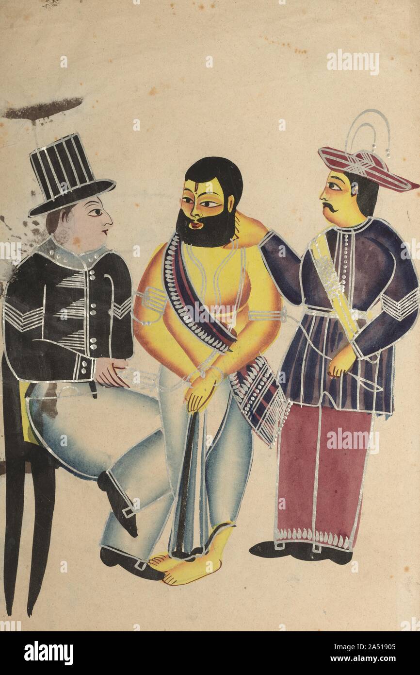 Jailer Receiving the Mahant of Tarakeshwar in Prison, 1800s. The ...