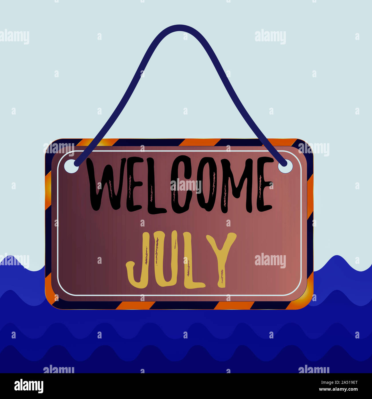 Conceptual hand writing showing Welcome July. Concept meaning Calendar ...