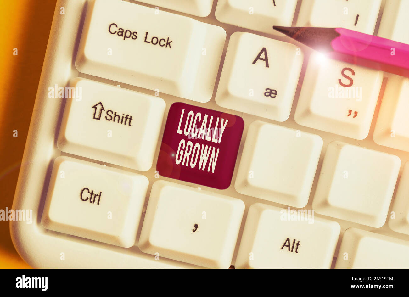 Handwriting text writing Locally Grown. Conceptual photo Produced ...