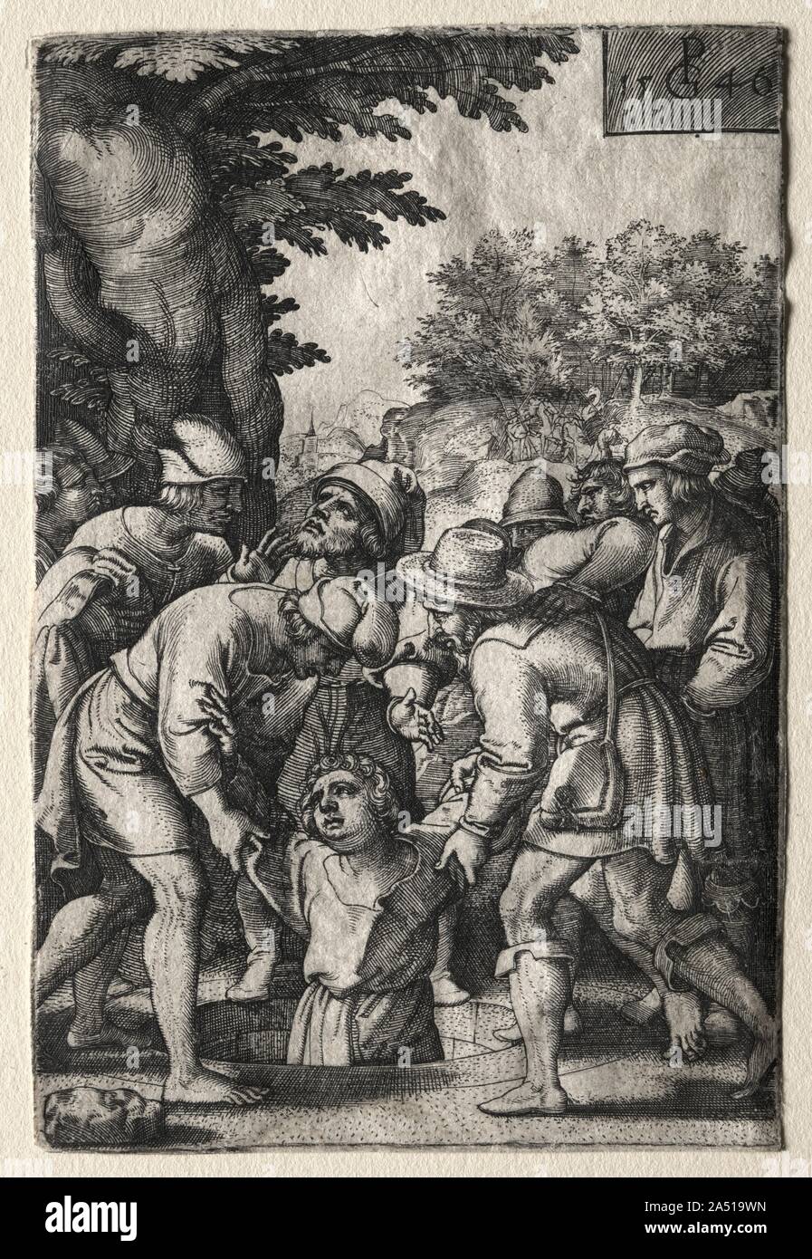 Joseph Lowered into a Well, 1546 Stock Photo - Alamy