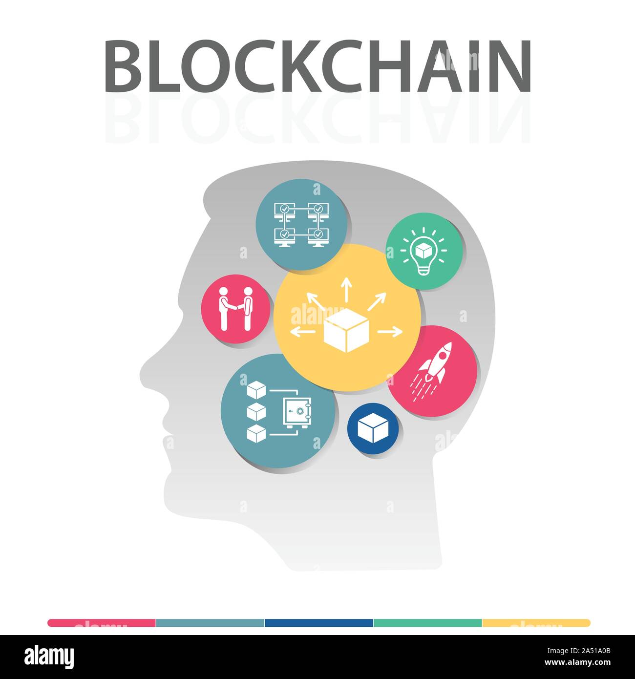 Blockchain Infographics vector design. Timeline concept include block ...