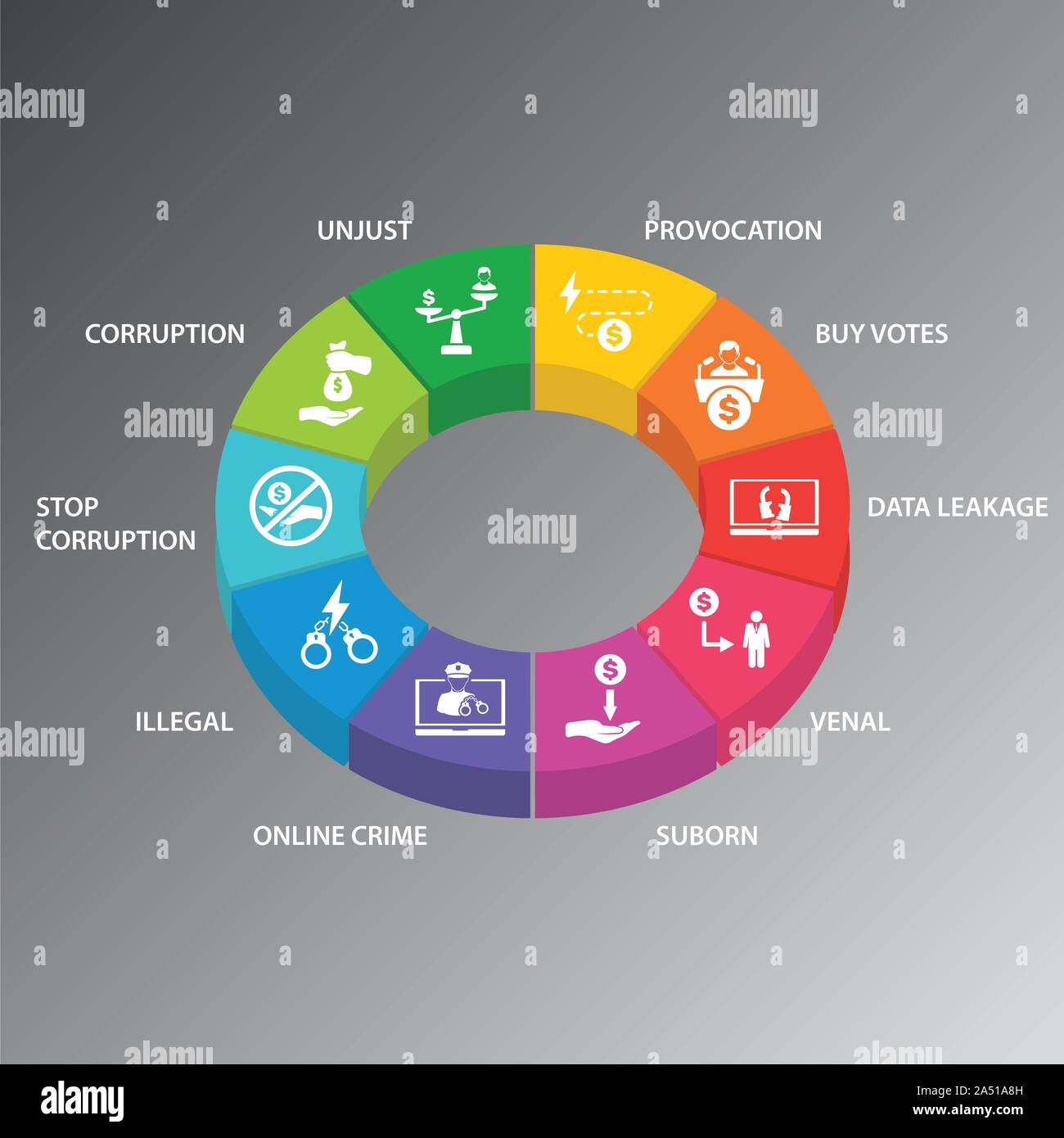 Corruption Infographics vector design. Timeline concept include unjust ...